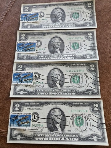 1976 $2 Dollar Bill Federal Reserve Note Commercial Aviation 1926-1976 Postage | eBay