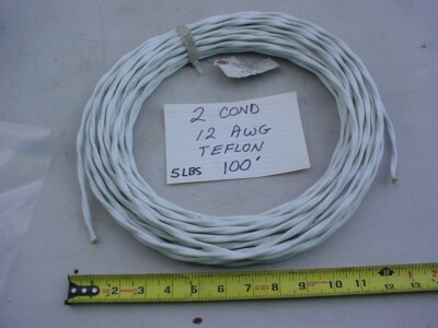 2 conductor 12 gage PTFE mil-spec wire with PTFE jacket 100' | eBay