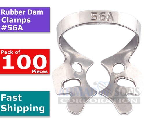 100 Pcs Dental Rubber Dam Endo Clamps #56A Endodontics Upper Molar ...