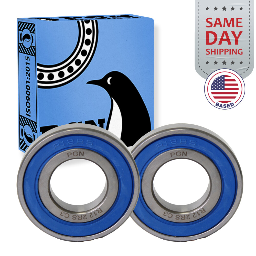 (2) R12-2RS Premium Rubber Seal Ball Bearing C3, 3/4"x1-5/8"x7/16 ...