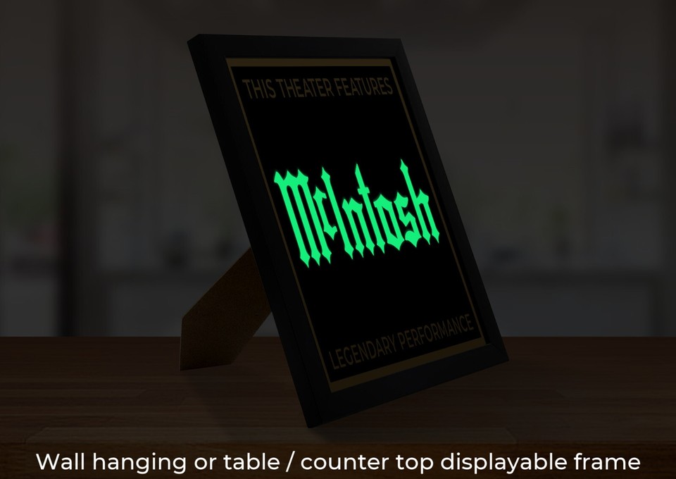 Framed 8" x 10" Home Theater / Cinema Sign - McIntosh Legendary ...