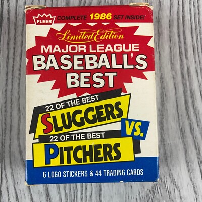 1986 Fleer Baseball's Best Sluggers vs. Pitchers 44-Card + 6 logo ...