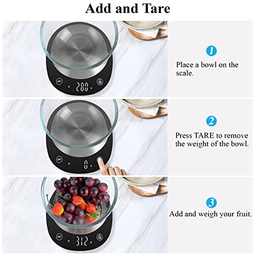 22lb Digital Food Scale Grams and Ounces in 1g, High Precision Assured ...