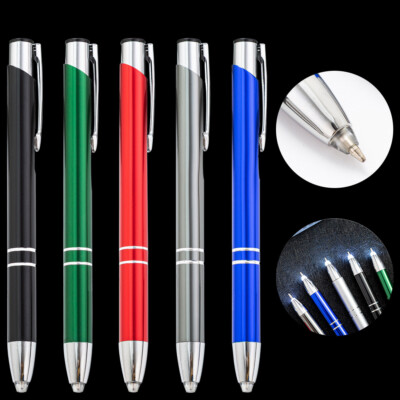 30PCS metal light pen spot 1 touch ballpoint pen LED light multi ...