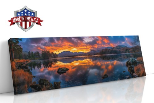 Firefall Reflection Canvas Print for Home Decor, Sunset Wall Decor Art ...