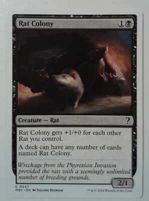 Rat Colony (White Border) *Common* Magic MtG x1 MB2 Mystery Booster 2 ...