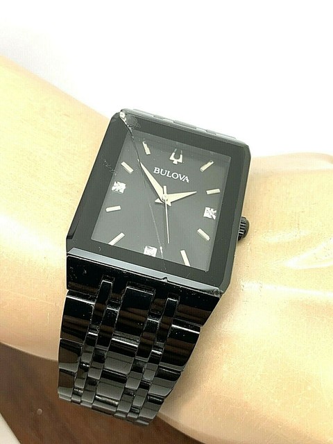 Bulova Model 98D164 Black Tone Men's Watch Extra Single Link 20mm ...