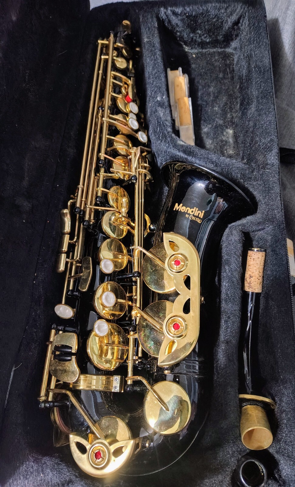 Mendini Tenor Saxophone, L+92D B Flat, Case, Tuner, Black/Gold Keys ...