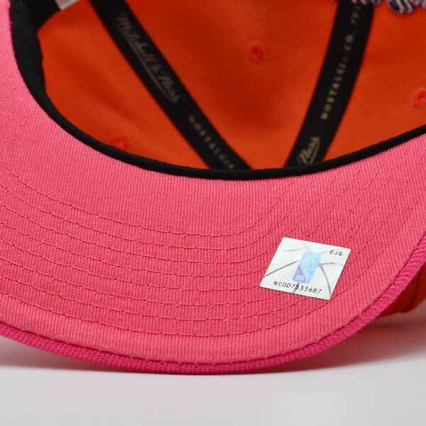 Mitchell & Ness Orange/Pink NBA Miami Heat Team Reflective Snapback ...