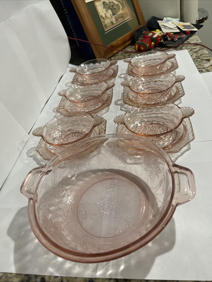 displays a beautiful collection of Pink Depression Glass | eBay