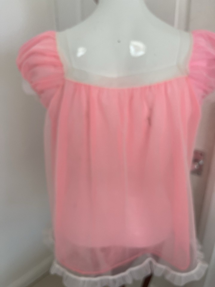Pretty, 1970’s Vintage Babydoll Nightie Set Transparent Full Bottom ...