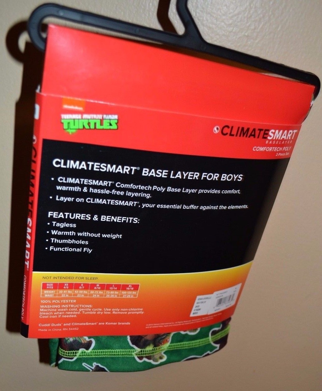 ClimateSmart Base Layer 2 Piece Set Comfortech Long Underwear TMNT ...