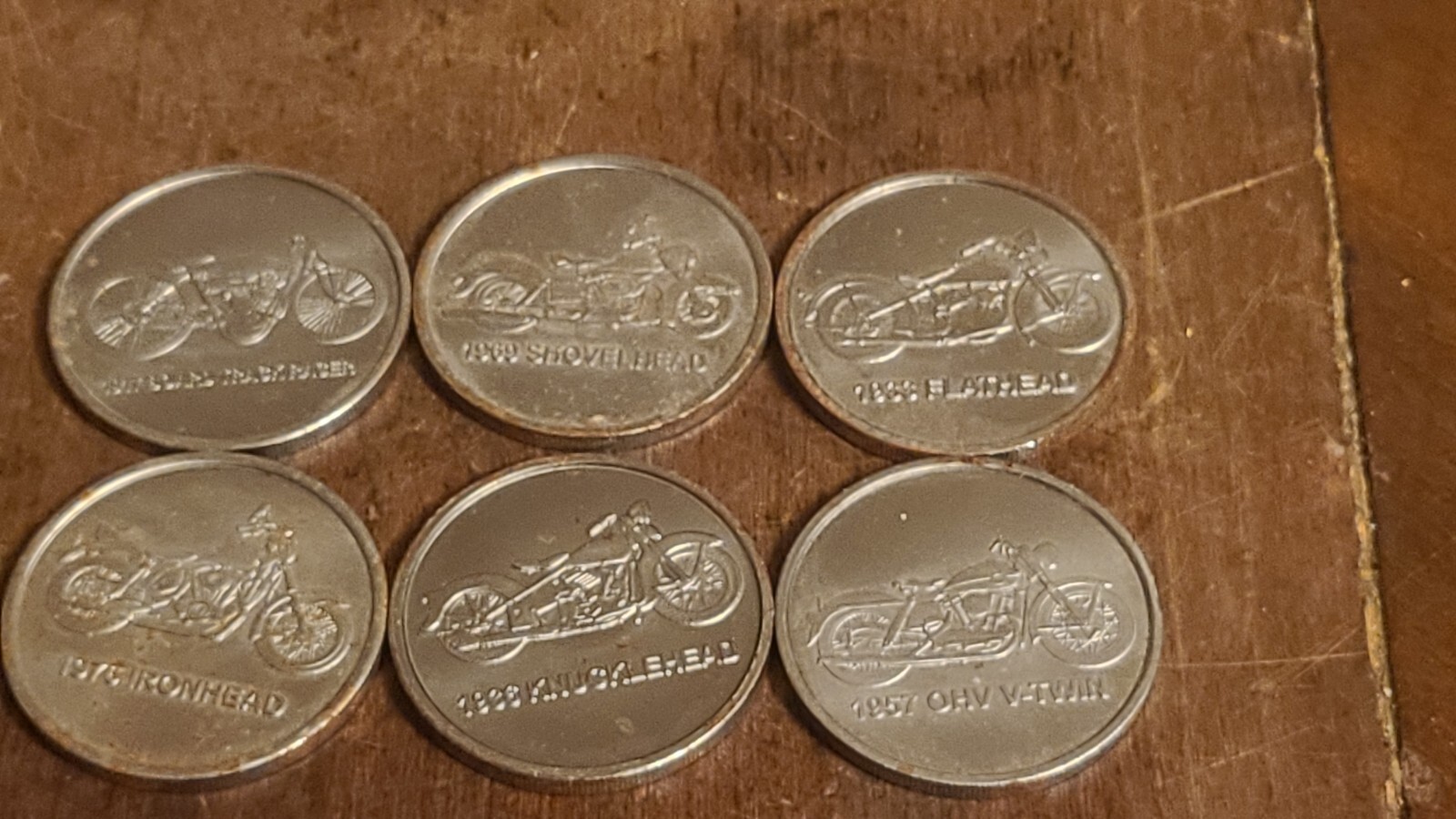 Harley davidson fix my hog motorcycle coin lot of 6 ironhead ...