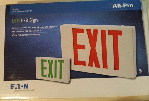 COOPER LIGHTING EATON ALL PRO LED EXIT SIGN APXH7R4 | eBay