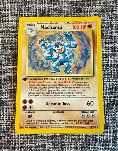 Pokémon Machamp Card Base Set 8/102 Holo 1st Edition Rare TCG | eBay