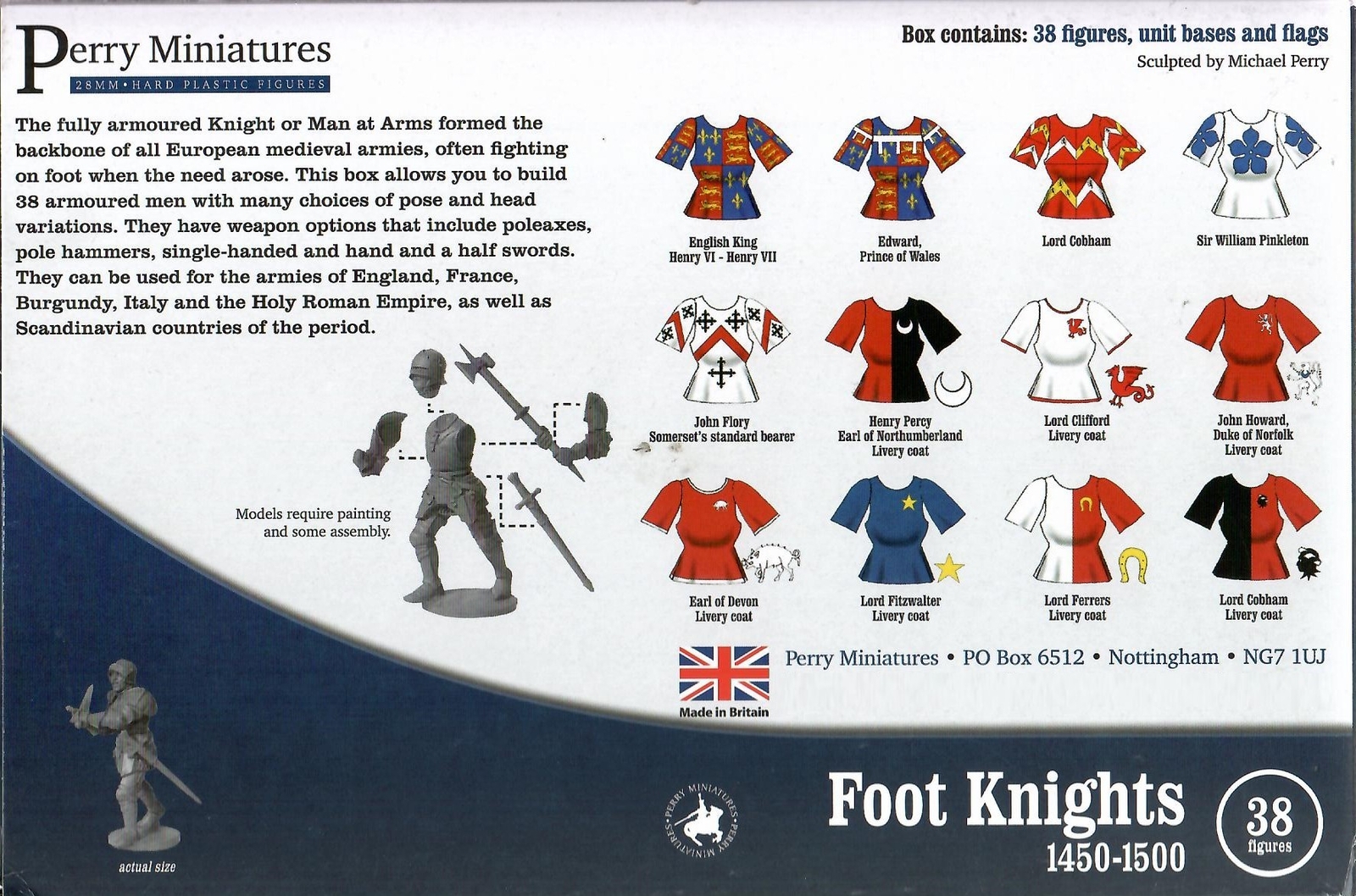 Perry Miniatures Plastic 28mm War of the Roses Foot Knights 1450-1500 ...
