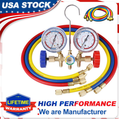 Air Conditioner Professional AC A/C Charging Service Kit Manifold Gauge ...