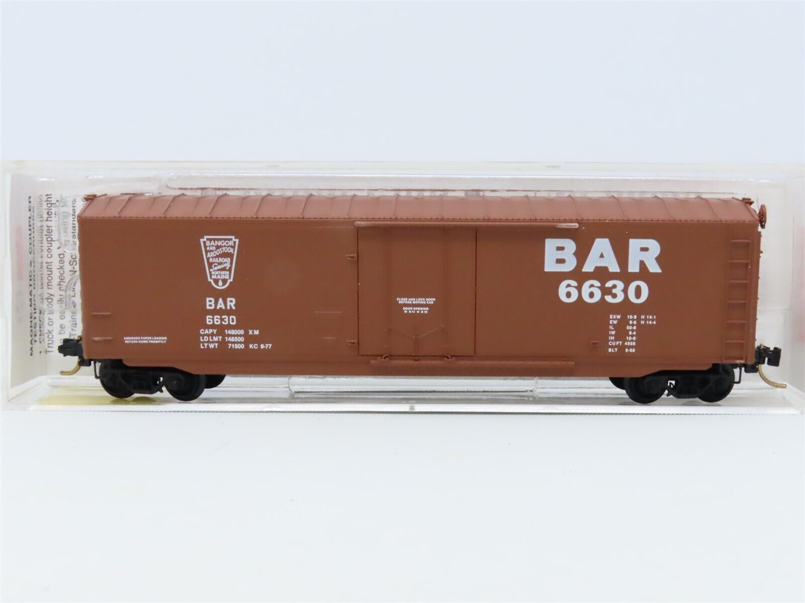 N Micro-Trains MTL #38140 BAR Bangor & Aroostook 50' Plug Door Box Car ...