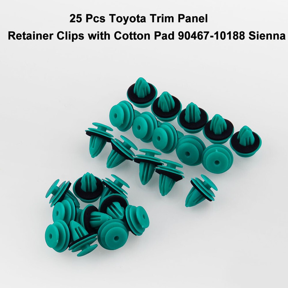 25pcs Green Plaque Nylon Retaining Clip 90467-10188 For Toyota Bumper ...