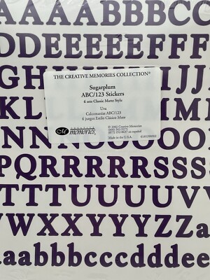 Creative Memories ABC /123 Stickers Classic Matte 6 Sets Sugarplum ...