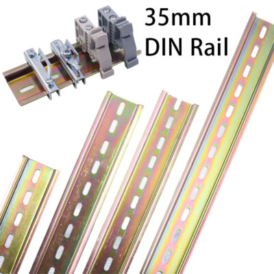 35mm DIN Rail Slotted Top Hat Slotted Zinc Plated 85-380mm For Circuit ...