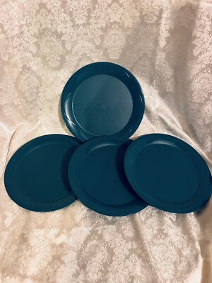 Tupperware Open House Dinner / Luncheon Plates 11" Set of 4 Teal Brand ...
