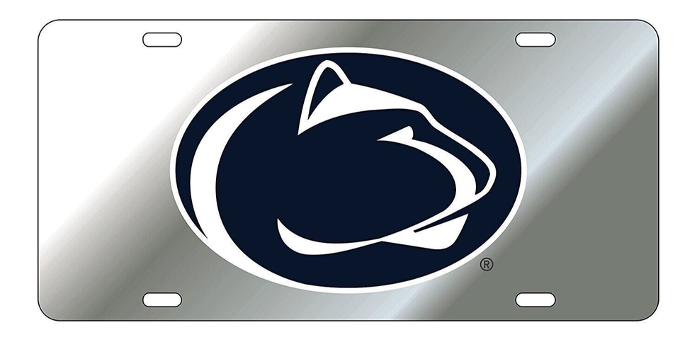 Penn State Nittany Lions NCAA Silver Laser Tag License Plate WinCraft ...