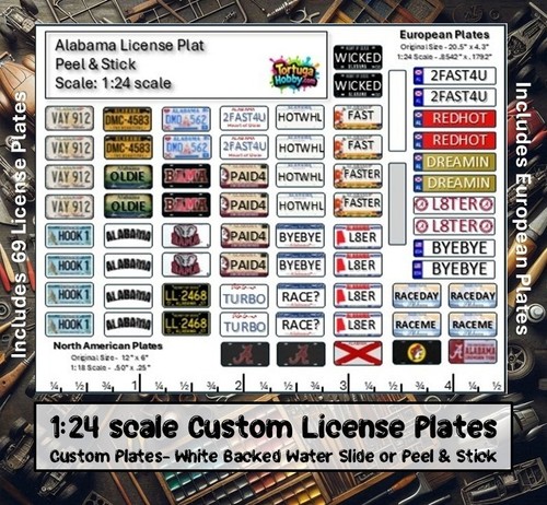 1:24 Scale - Custom Personalized License Plates Decals. | eBay