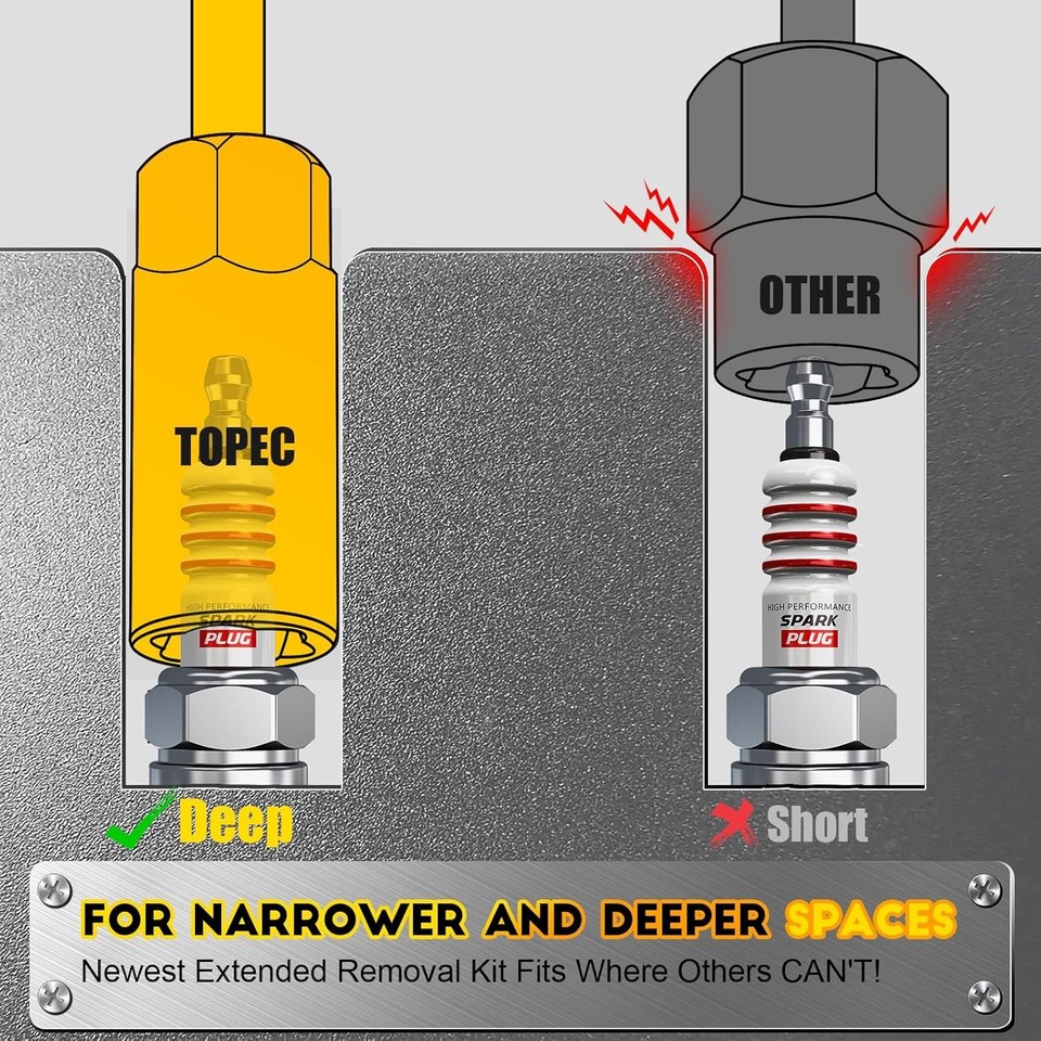Topec 10-Piece Spiral Type Deep Bolt Extractor Set, Spark Plug 10pcs | eBay