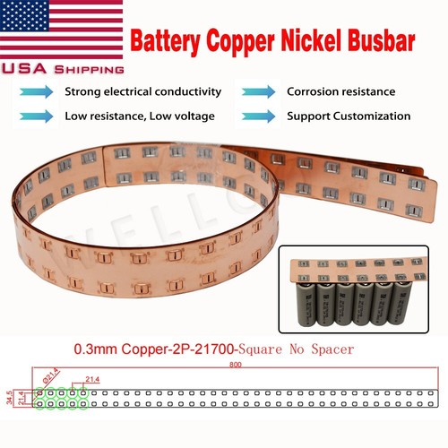 3PCS 31.5" 0.3mm Copper Busbar 21700 Li-ion Battery Spot Welding Strip ...