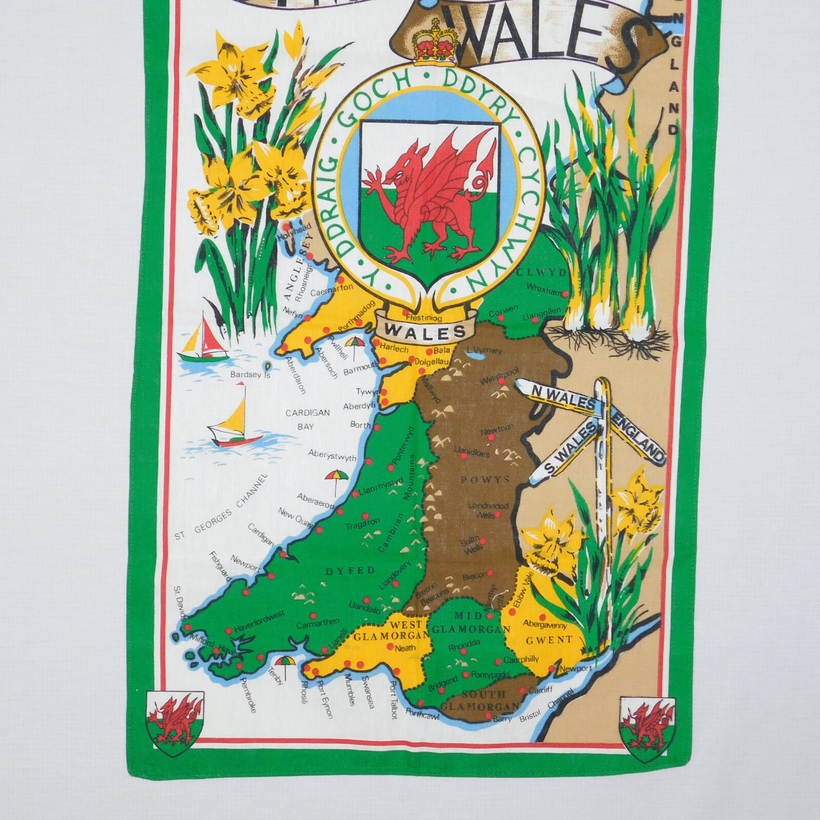 Vintage Welsh Tapestry CYMRU WALES 26 X 17 Wall Art Y DDRAIG GOCH DDYRY ...