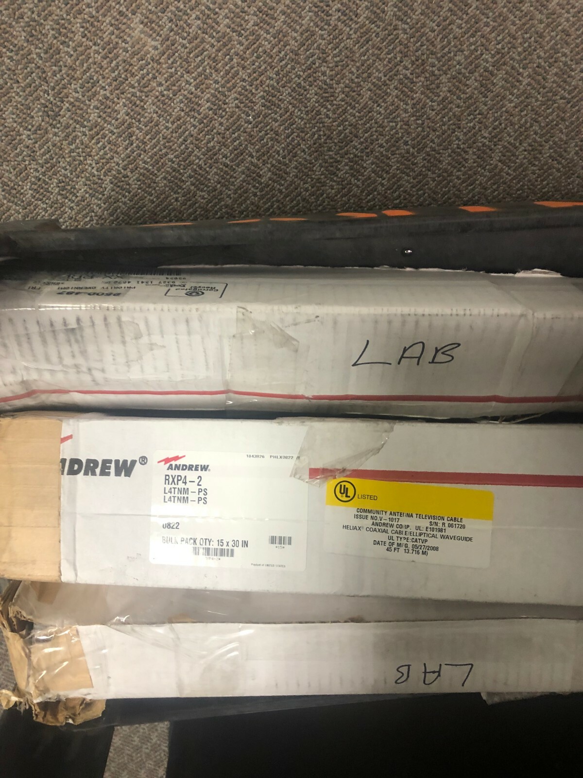 Andrew Heliax coaxial cable RXP4-2 50 ft type CATVP 1/2" coax N ...