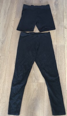 Ladies Black Leggings & Cycle Shorts From Primark Size 10-12 Small ...