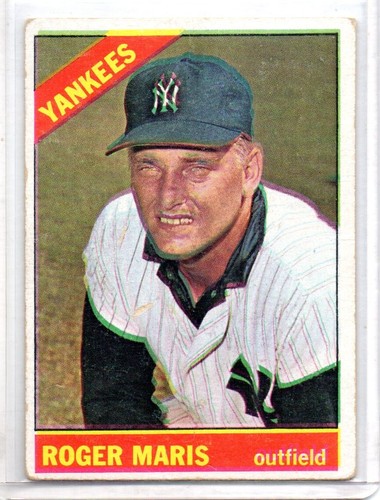 1966 TOPPS #365 ROGER MARIS VARIATION ERROR DOUBLE EXPOSURE COLOR SHIFT ...