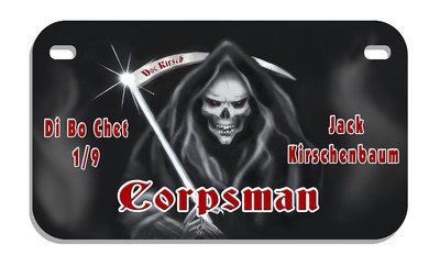 Grim Reaper Skull Motorcycle License Plate Personalize Name Text Gifts ...