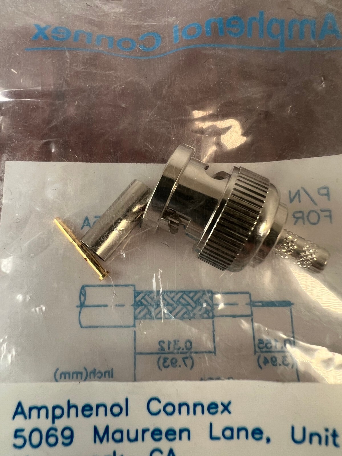 Amphenol BNC Crimp Male 75 Ohm RG-180 RG-195 - Connex P/N 112955 Lot of ...