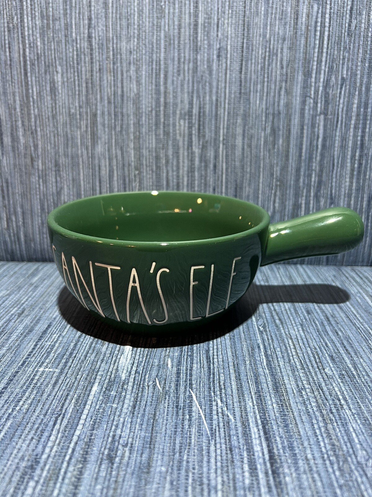 Rae Dunn Christmas “SANTA’S ELF” Soup Green Bowl With Handle Holiday ...