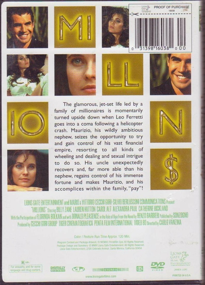 Millions (DVD, 2004) New, Sealed, Billy Zane, Lauren Hutton | eBay