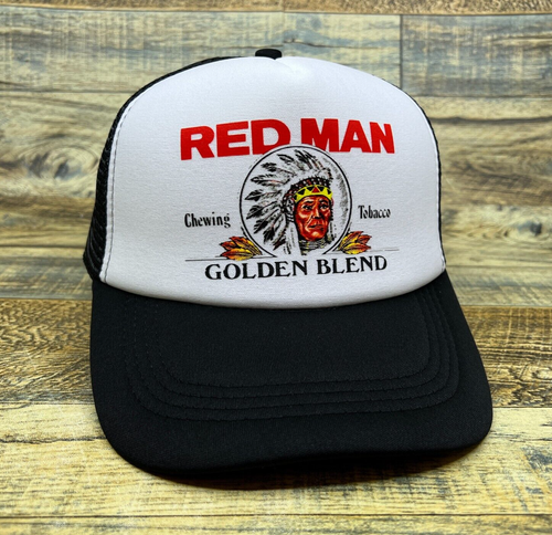 Red Man Mens Trucker Hat Black Snapback Golden Blend Chewing Tobacco ...