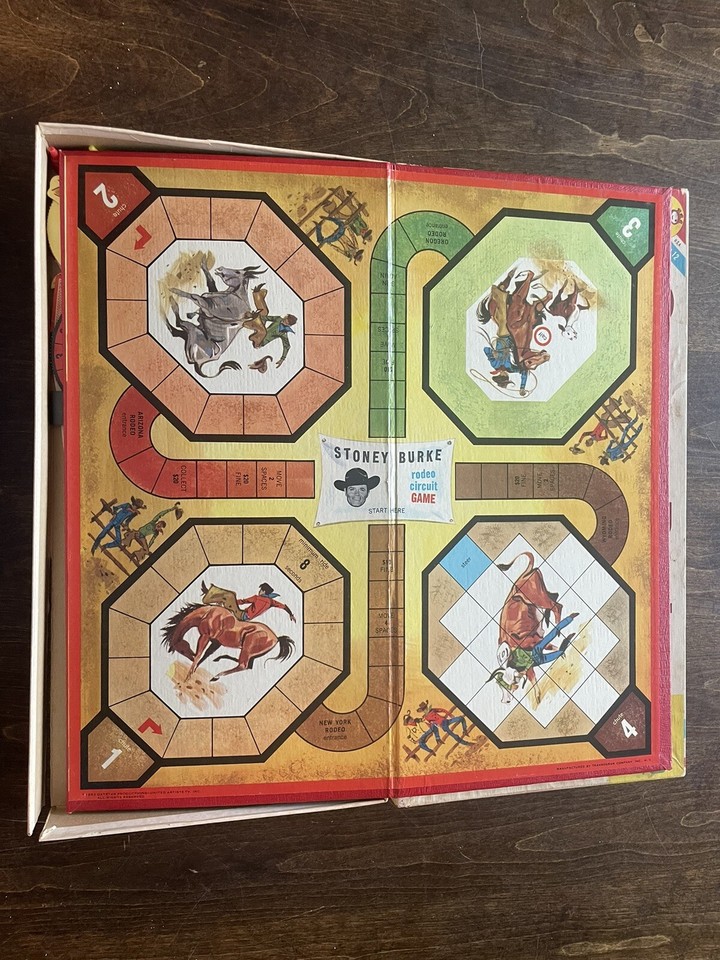 Stoney Burke Rodeo Circuit Game 1963 Transogram Board Vintage Western ...