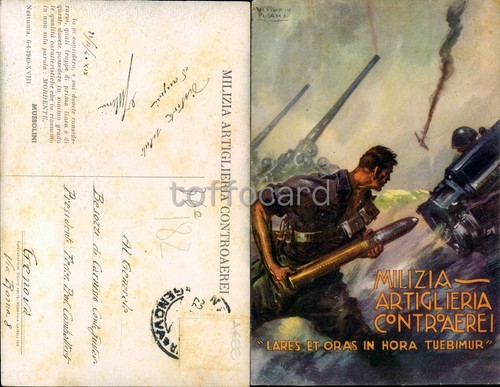 Milice Mvsn-Autore Pisani-Artiglieria CONTRAEREI-VERONA-C15-47 | eBay