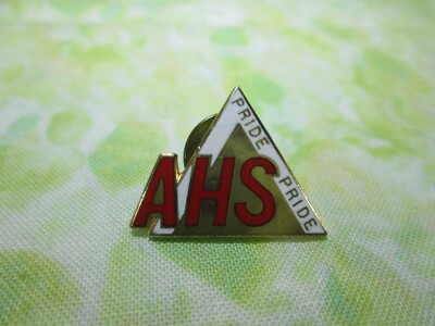 AHS Pride - Pride Vintage Lapel Pin / Gold Tone Red & White Enameled ...