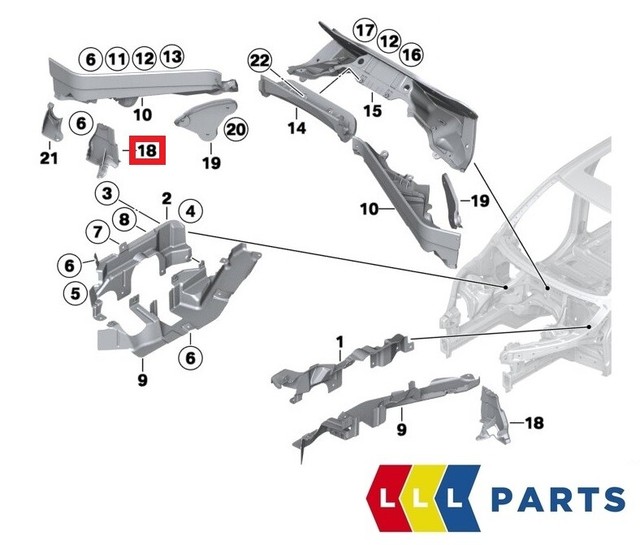 Genuine BMW X5 X6 Front Engine Bay Right Partition Bracket 51757171792 ...