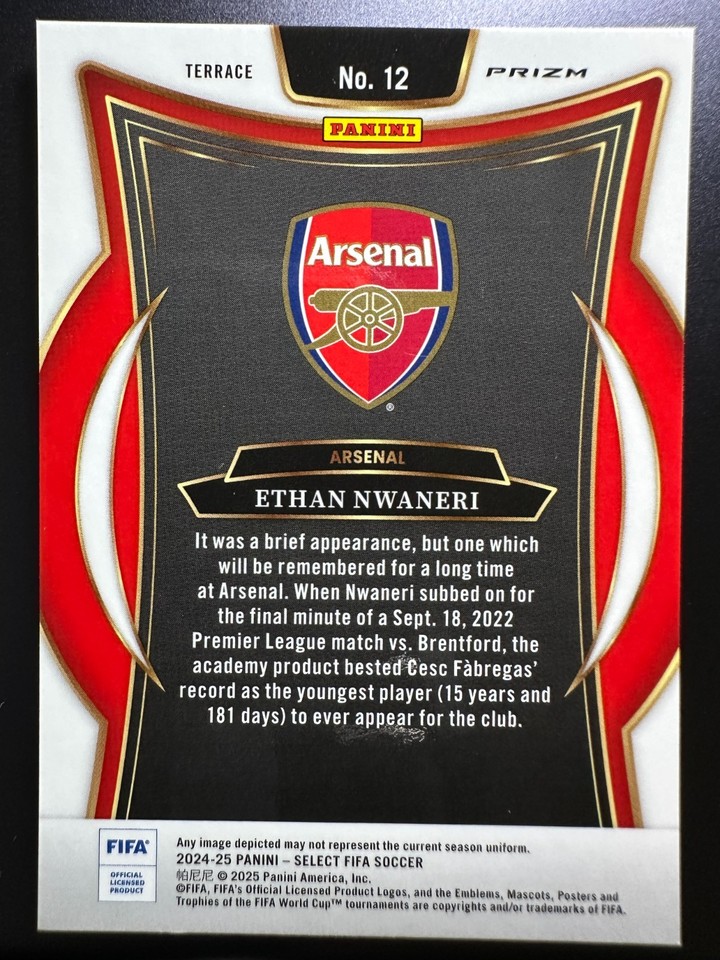 2024-25 Panini Select FIFA Soccer Terrace Silver Prizm - Ethan Nwaneri ...
