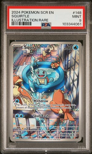 2024 POKEMON SCR EN-STELLAR CROWN ILLUSTRATION RARE #148 SQUIRTLE PSA 9 ...