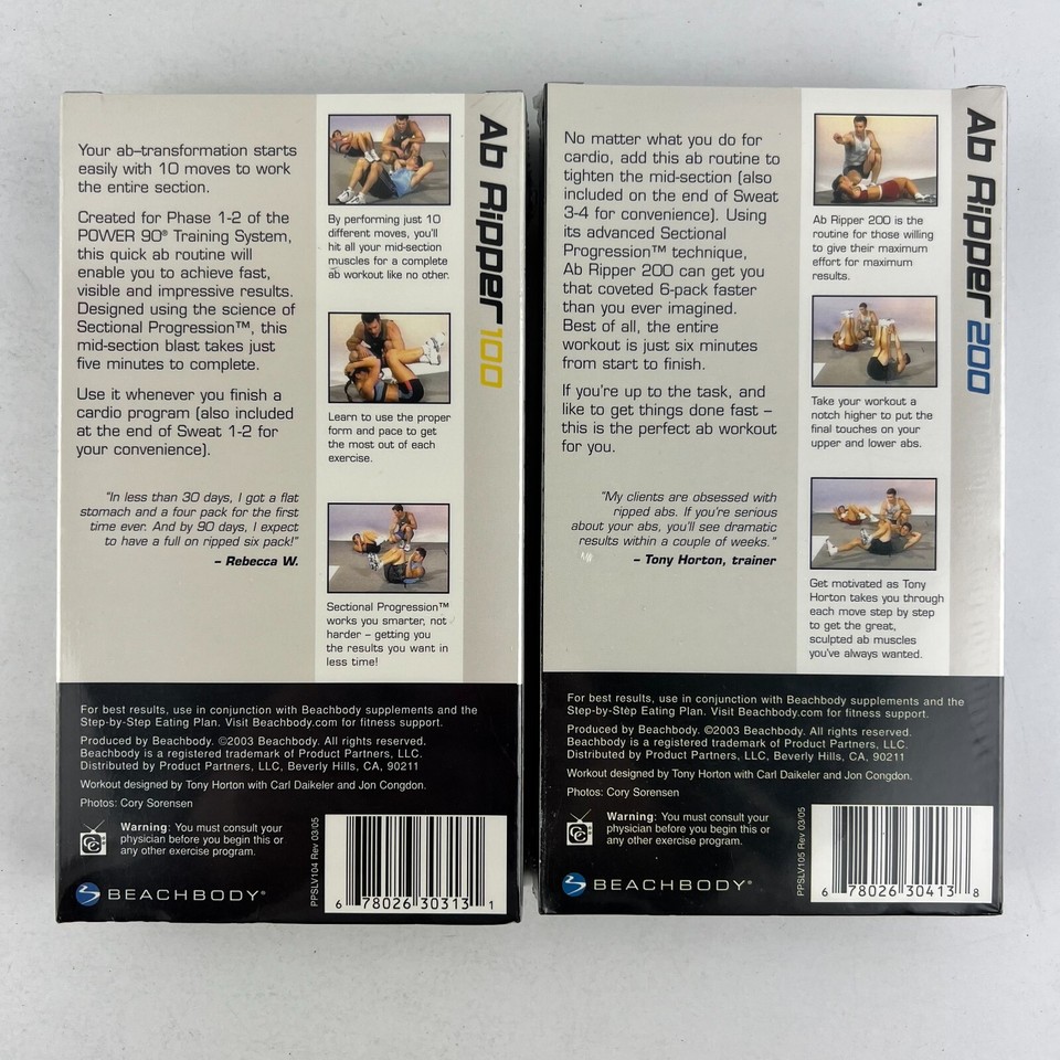 Beach Body Tony Horton Ab Ripper 100 & 200 VHS Tape Set | eBay