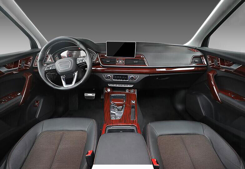 Garniture décorative pour Audi Q5 2018-2021-2022 grain de bois rouge ...