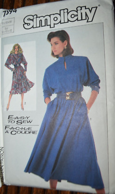Simplicity Pattern 7594 Easy Sew Dress Size N 10-12-14 Uncut | eBay