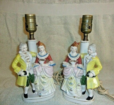 FINE ANTIQUE COLONIAL PEOPLE LAMP 11" Tall X 5" W Without Shade | eBay