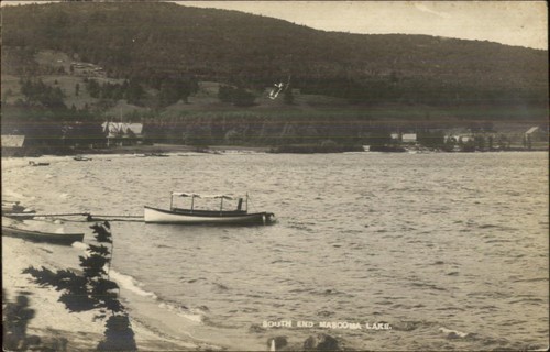 Boat & Shorefront - South End Mascoma Lake NH c1910 Real Photo Postcard ...